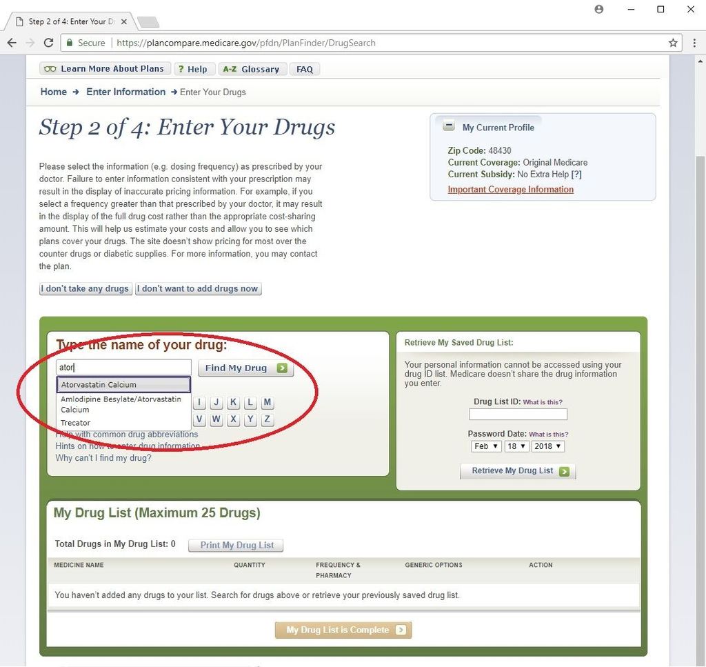 Standalone Prescription Drug Plans at age 65