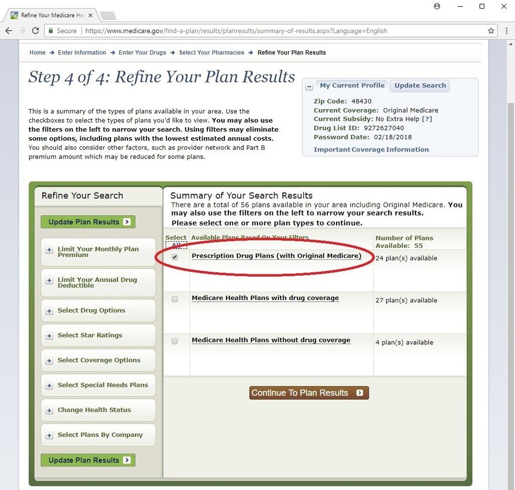 Standalone Prescription Drug Plans at age 65